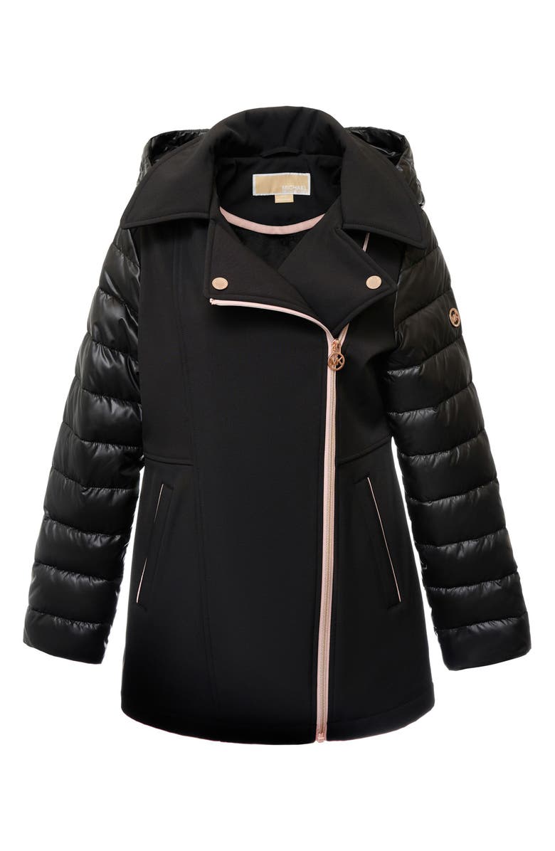 Michael Kors Kids' Asymmetric Zip Hooded Softshell Jacket | Nordstromrack