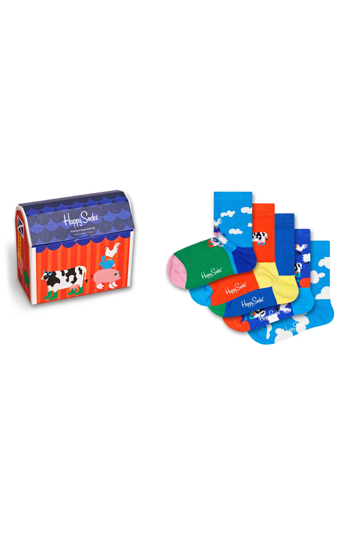 Happy Socks Kids' Assorted 5-Pack Farm Socks Gift Box | Nordstromrack