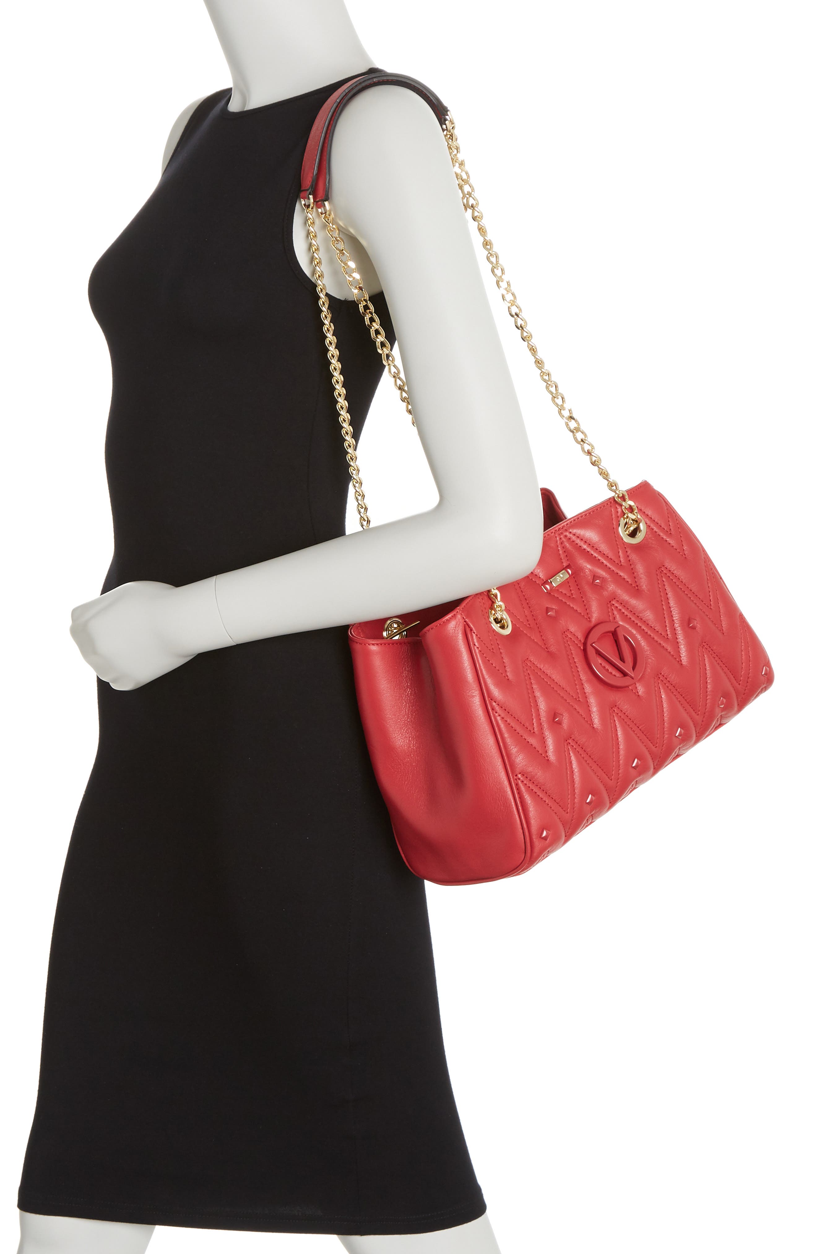 VALENTINO BY MARIO VALENTINO Angelina Studded Quilted Leather Shoulder ...
