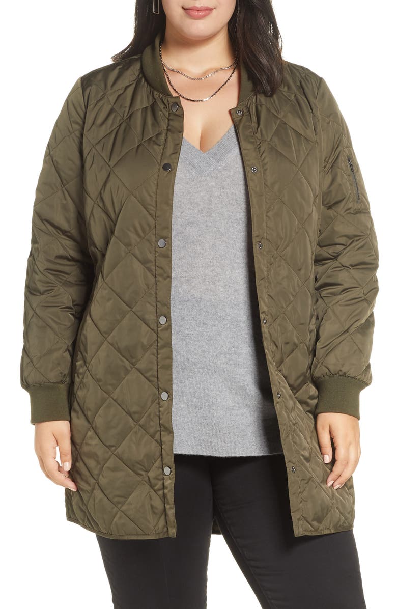 Halogen® Quilted Bomber Coat | Nordstrom