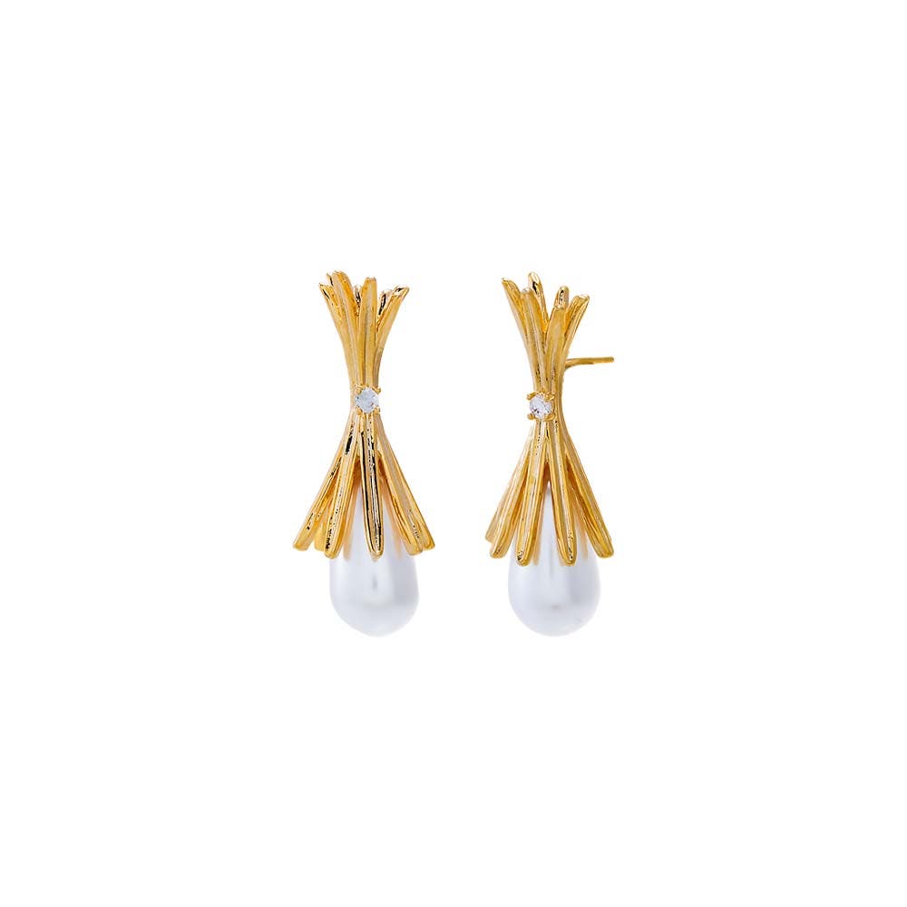 BY ADINA EDEN Gold Tassel Pearl Drop Earring | Nordstrom