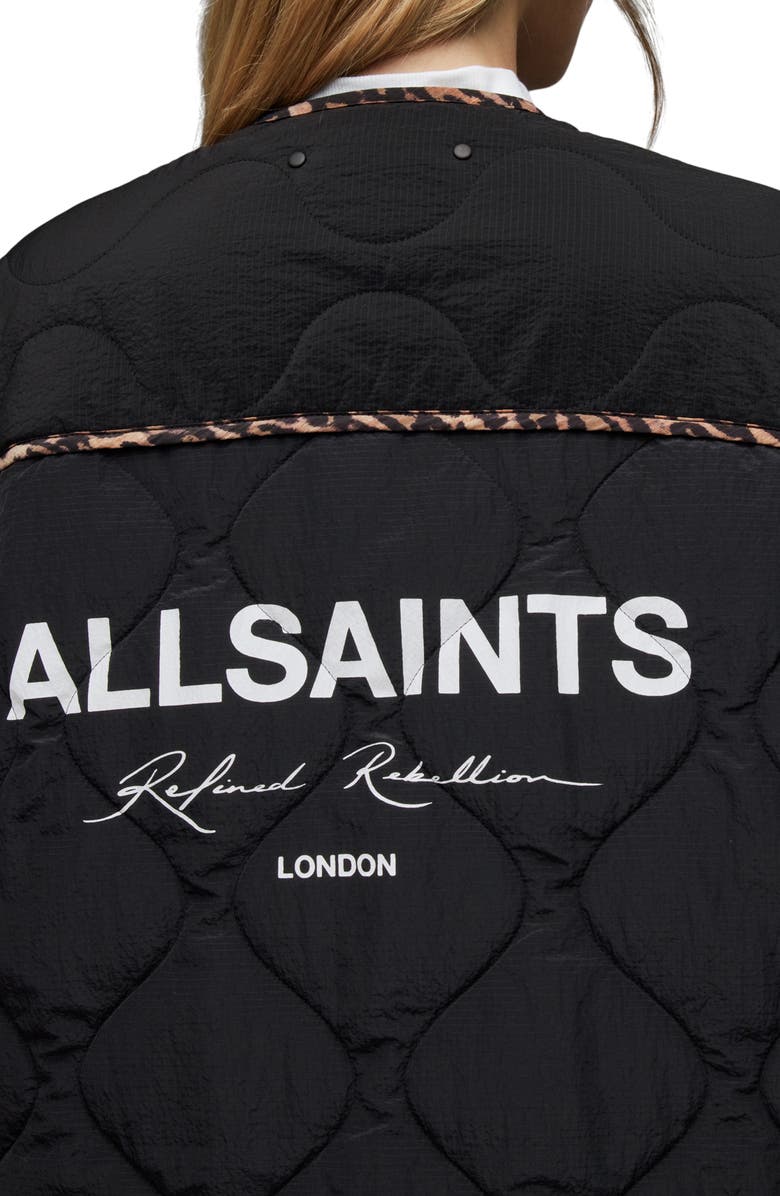 AllSaints Phyllis Reversible Leopard Print Liner Jacket | Nordstrom