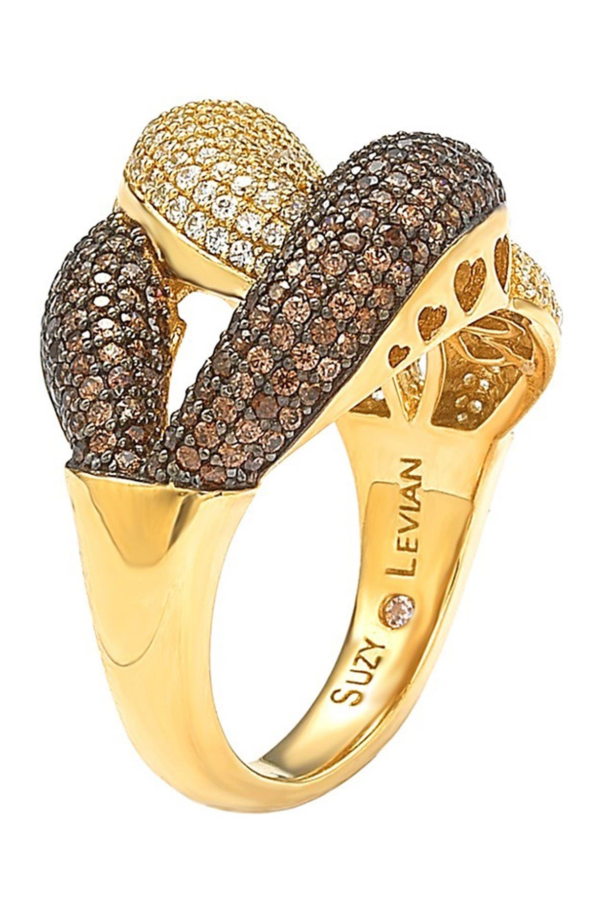 SUZY LEVIAN Two-Tone Chocolate & White CZ Ring | Nordstromrack