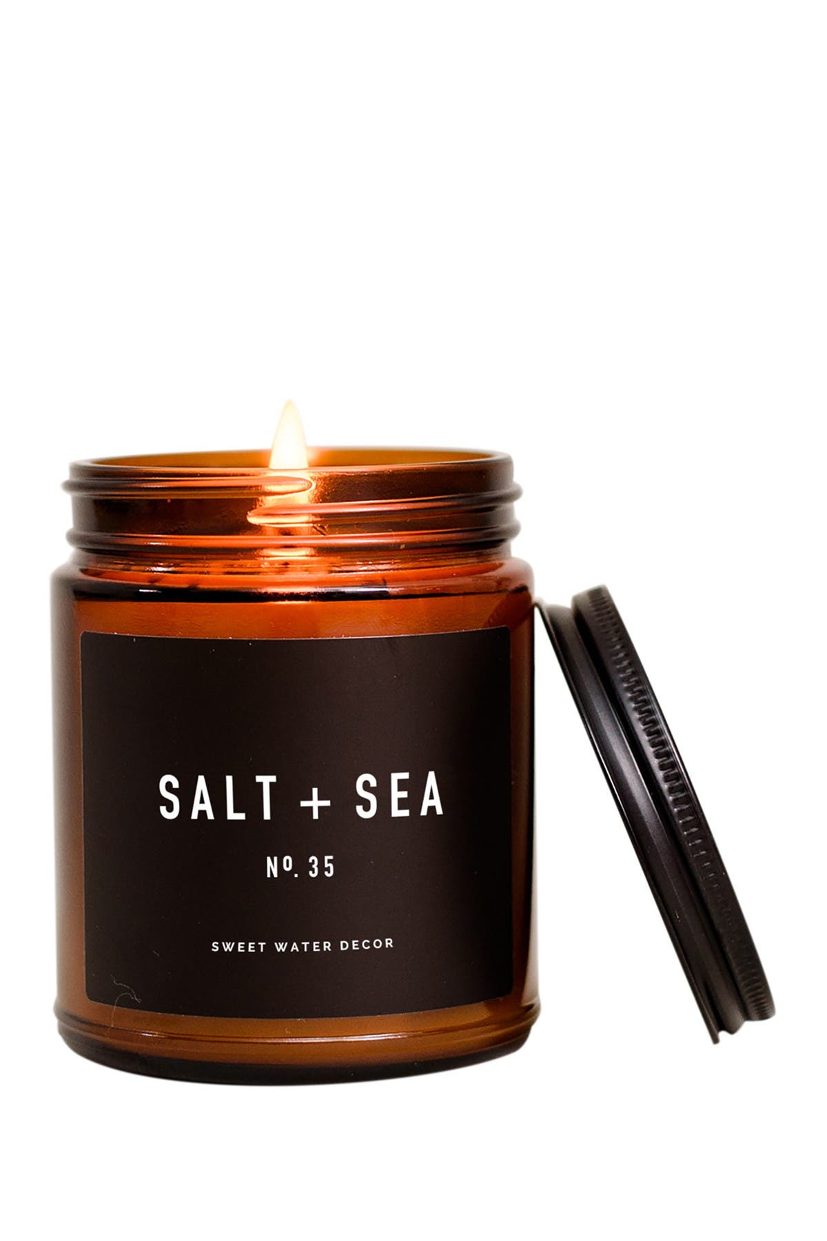 SWEET WATER DECOR Midnight Sea Amber Jar 9 oz. Soy Candle - Set of 2 ...