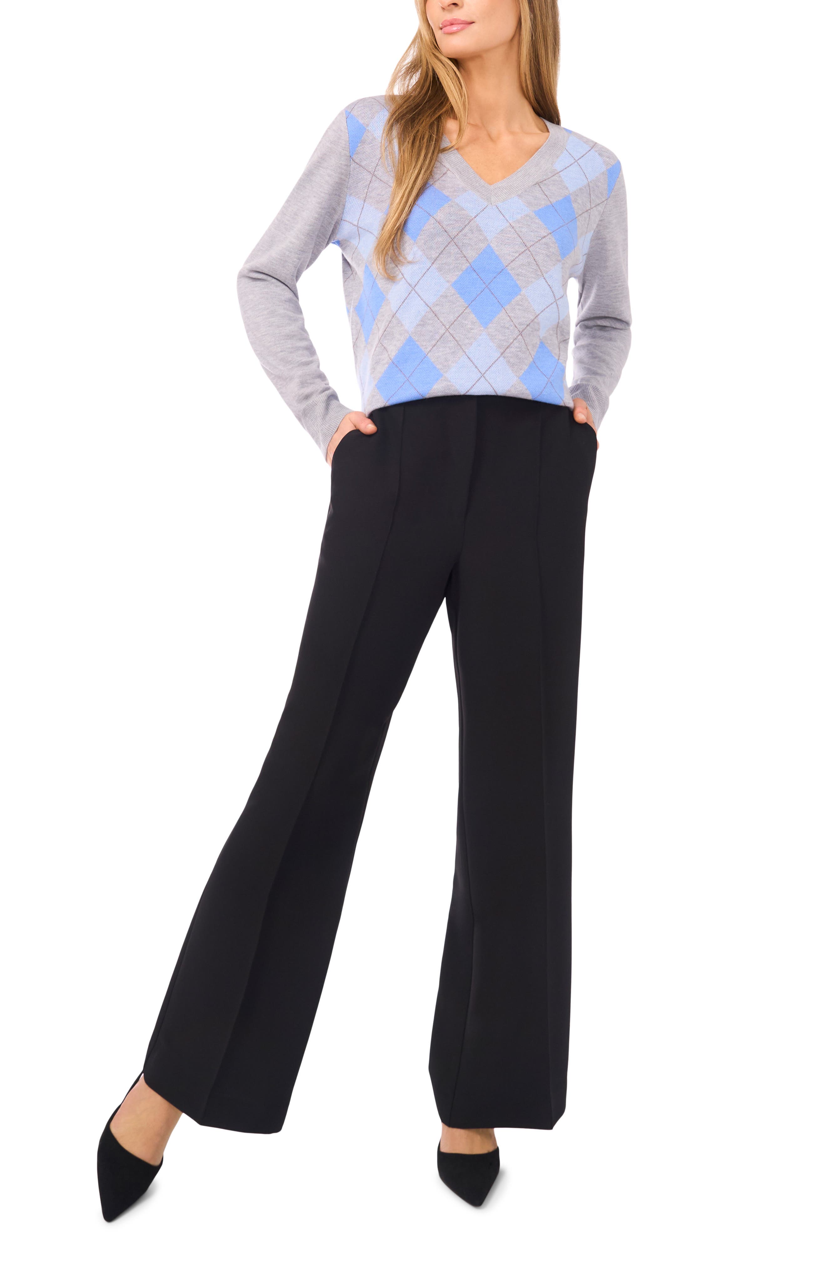 Halogen® Argyle V-Neck Sweater | Nordstromrack
