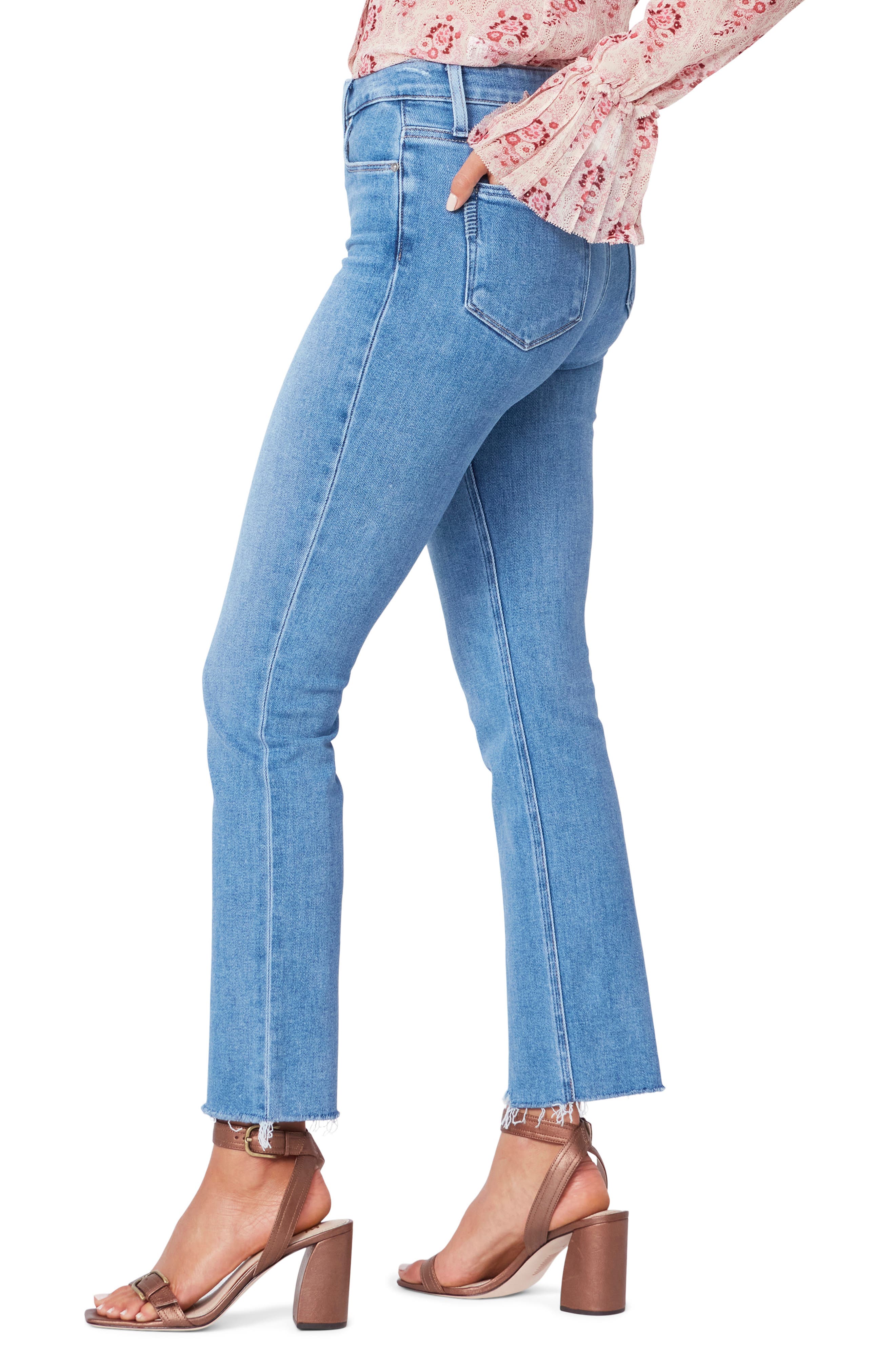 PAIGE Cindy High Waist Stringy Raw Hem Ankle Straight Leg Jeans ...