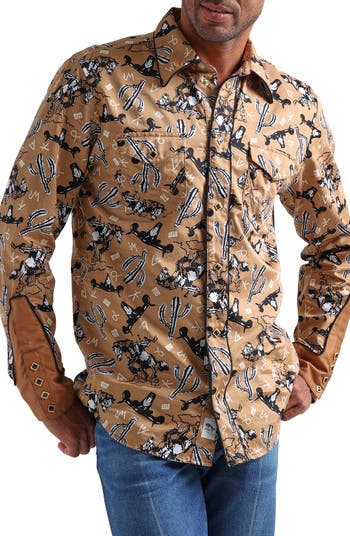 Wrangler x Leon Bridges Western Print Snap-Up Shirt | Nordstrom