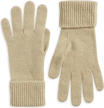 Burberry Equestrian Knight Design Embroidered Cashmere Blend Gloves ...