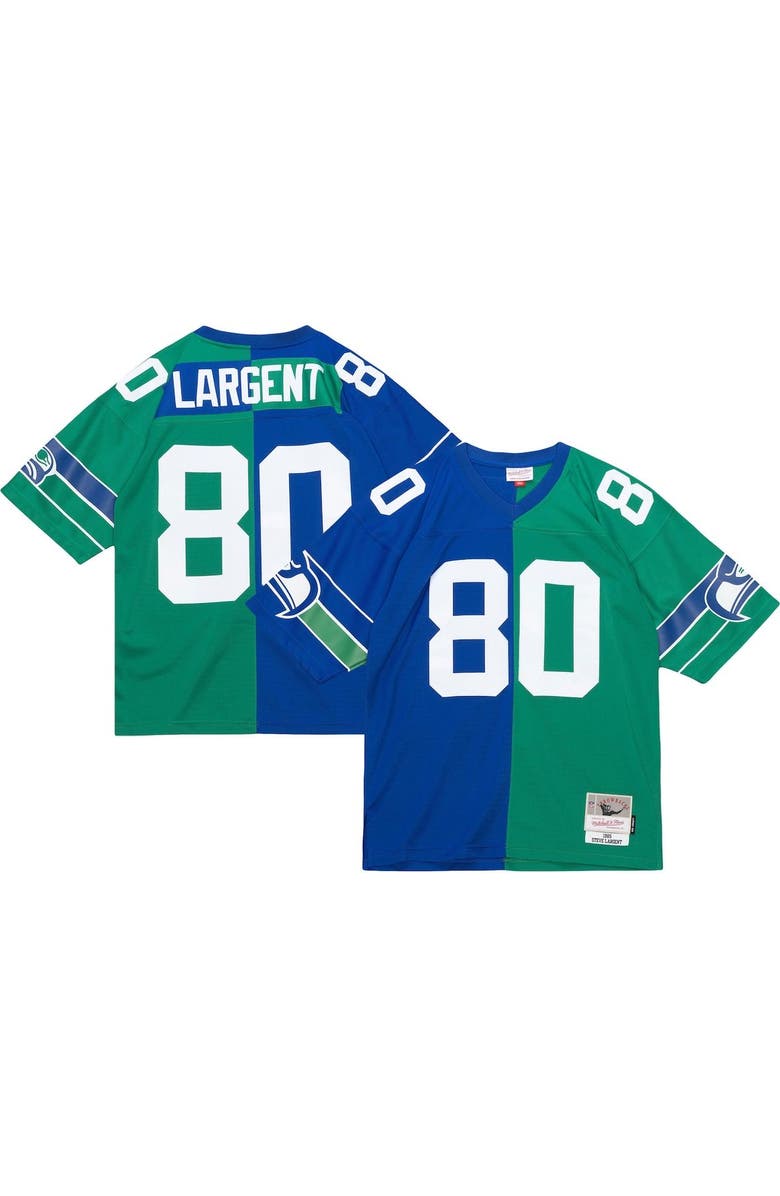 Mitchell & Ness Men's Mitchell & Ness Steve Largent Royal/Green Seattle ...