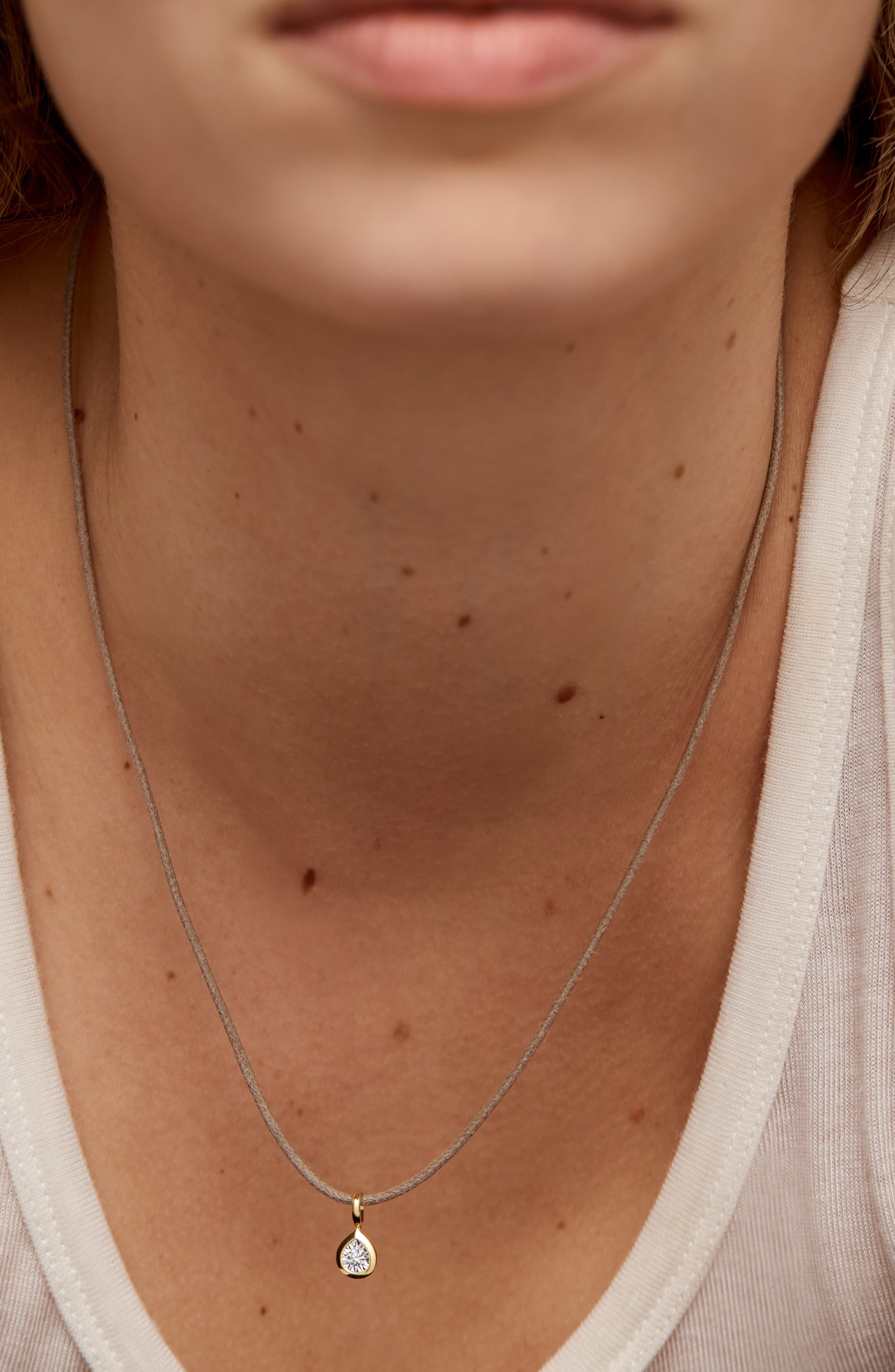 Monica Vinader Lab Grown Diamond Cord Pendant Necklace | Nordstrom