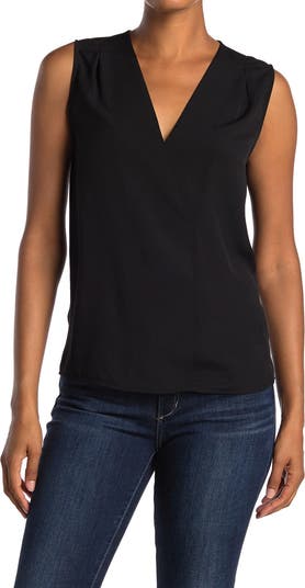 French Connection Solid V-Neck Sleeveless Blouse | Nordstromrack