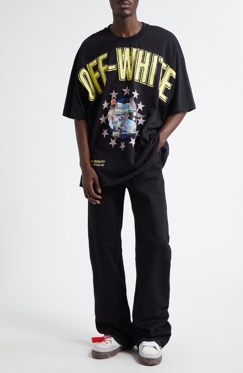 Off-White Eagle Relaxed Raw Jeans | Nordstromrack