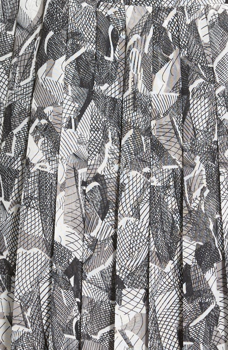 Halogen® Belted Pleat Print Fit & Flare Dress | Nordstromrack