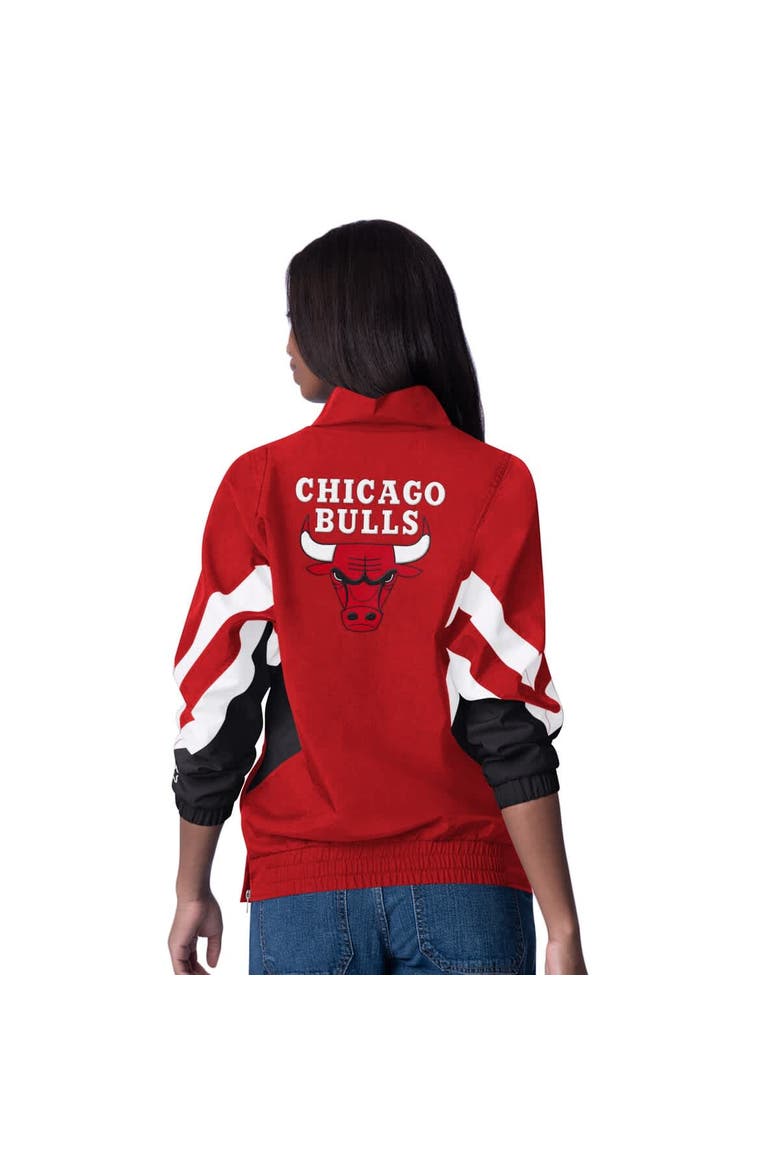 Women's Starter Red Chicago Bulls Renegade Oxford Half-Zip Jacket ...