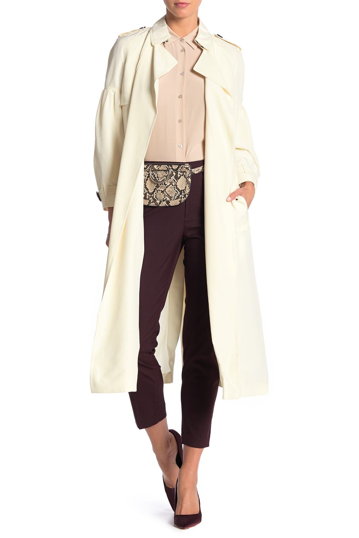Burberry Maythorne Blouson Sleeve Silk Trench Coat | Nordstromrack