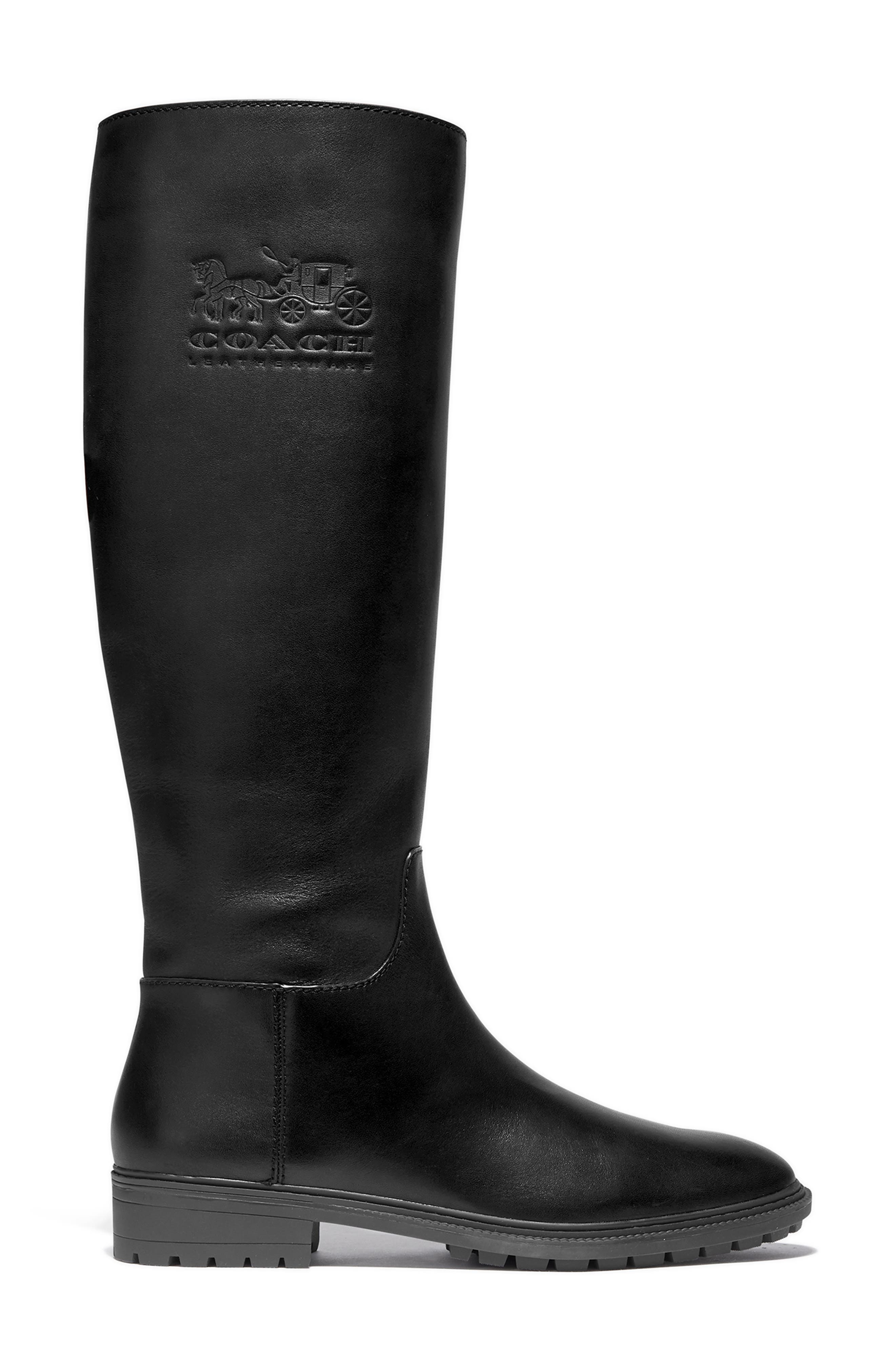 COACH Fynn Embossed Knee High Riding Boot (Women) | Nordstrom