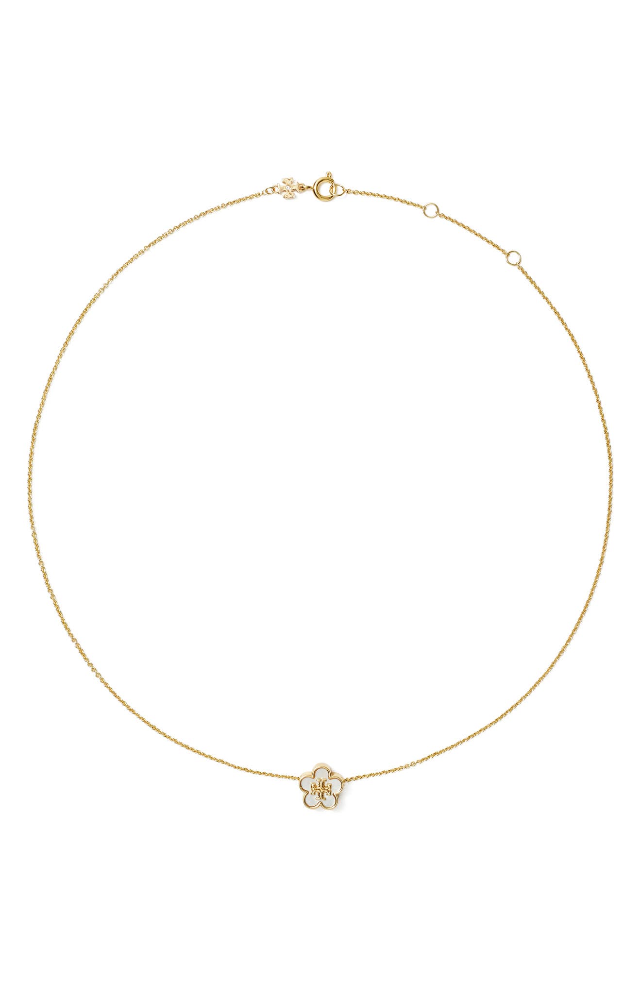 Tory Burch Forget Me Not Mother of Pearl Pendant Necklace | Nordstrom