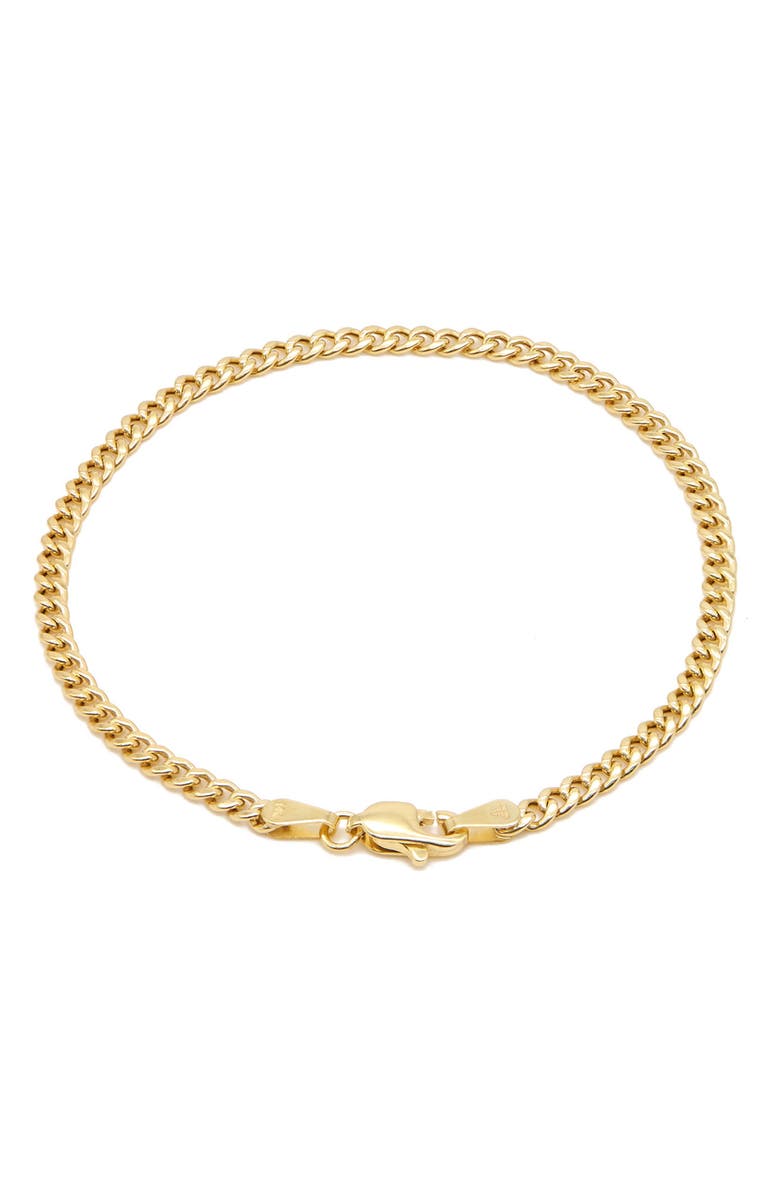 DEVATA 14K Yellow Gold 3mm Cuban Chain Bracelet - Size 7.5 | Nordstromrack