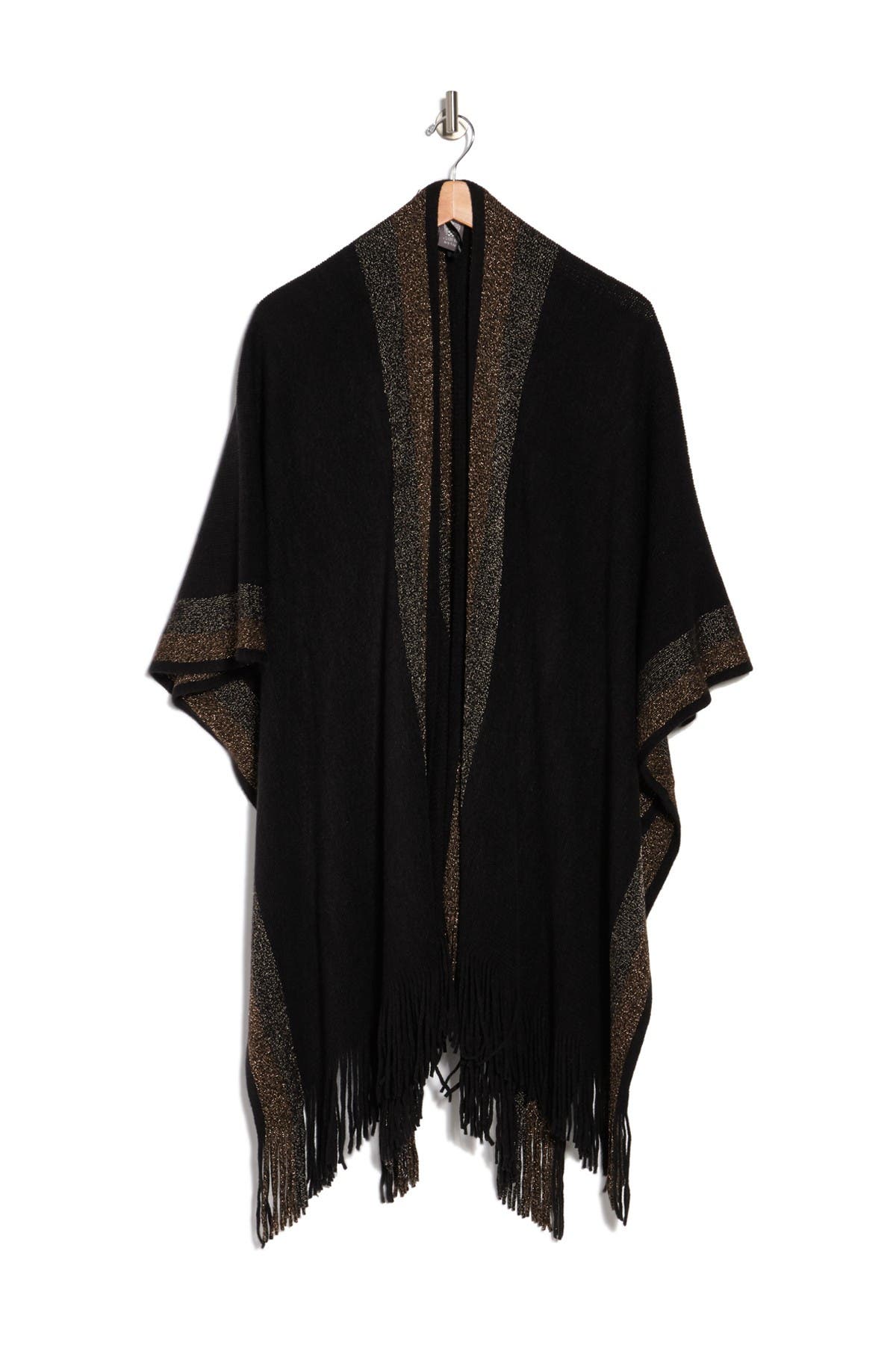 Vince Camuto Mixed Stripe Fringe Ruana | Nordstromrack