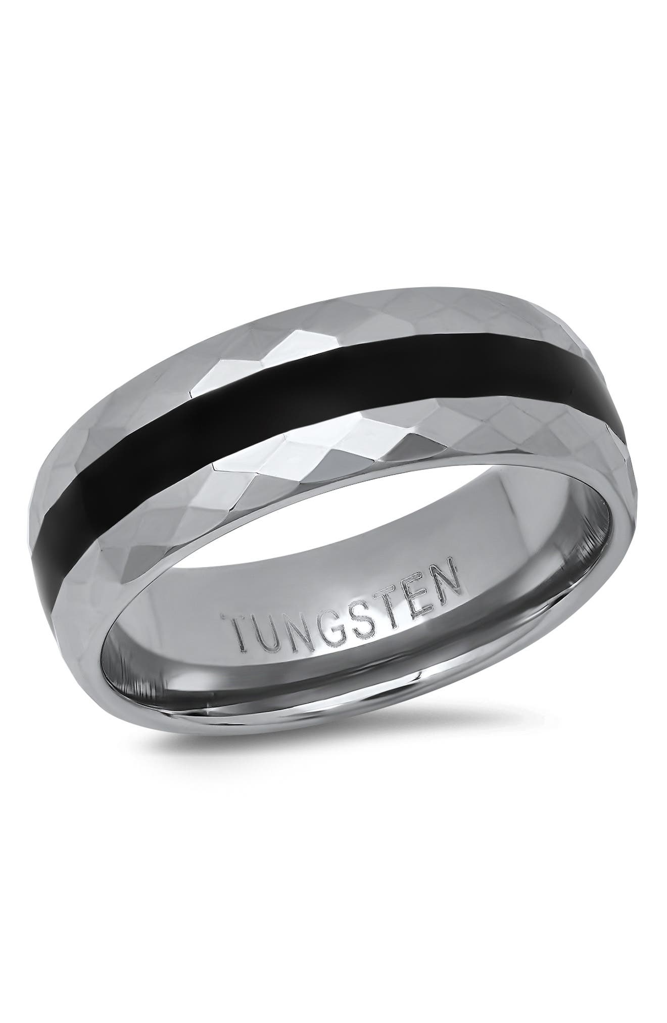 HMY JEWELRY Men's Two-Tone Hammered Ring | Nordstromrack