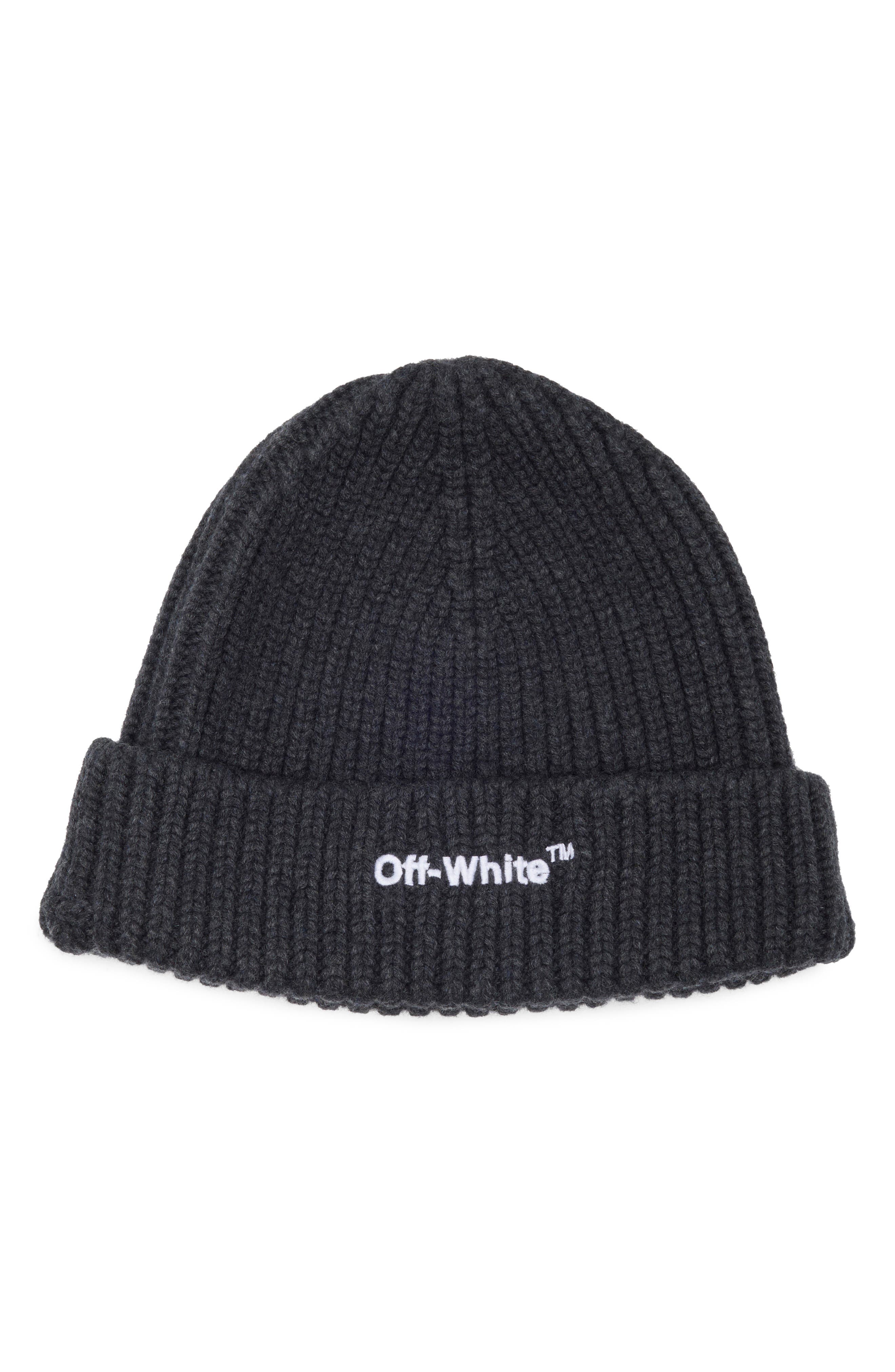 Off-White Helvetica Wool Rib Beanie | Nordstromrack