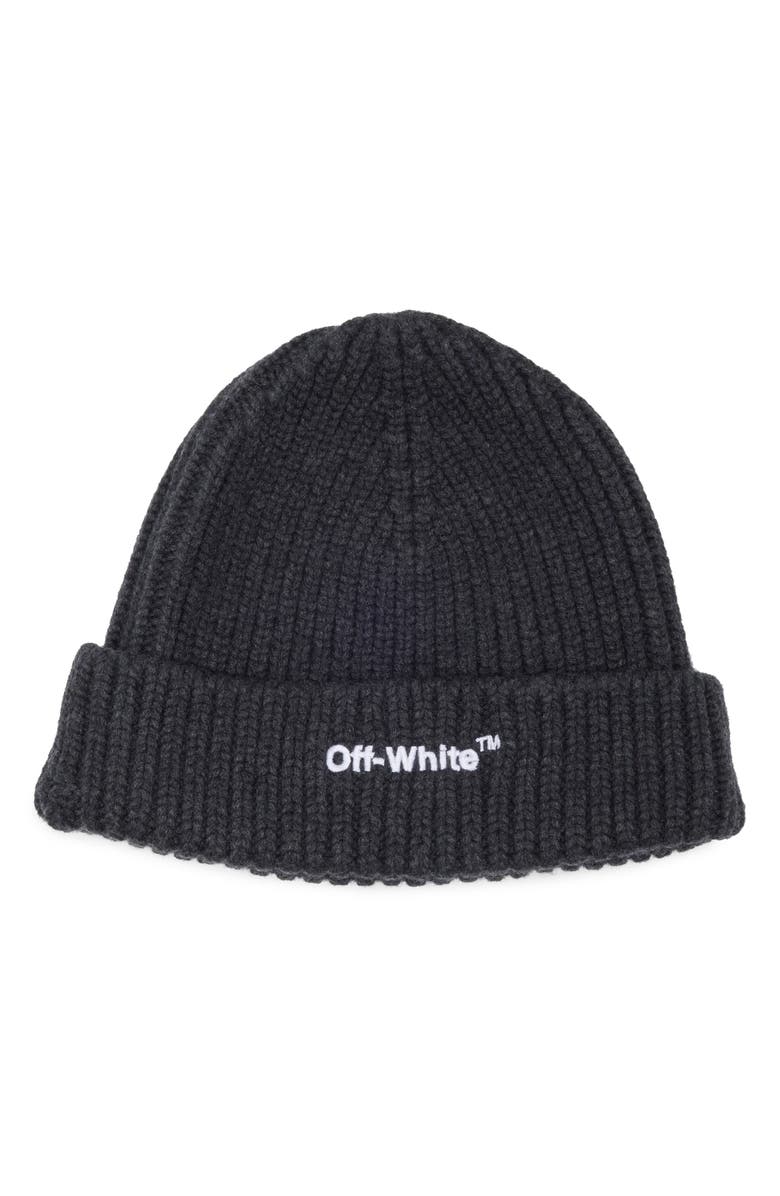 Off-White Helvetica Wool Rib Beanie | Nordstromrack