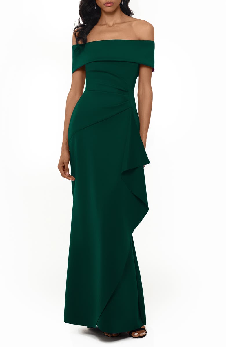 Xscape Evenings Xscape Off the Shoulder Ruffle Gown | Nordstrom
