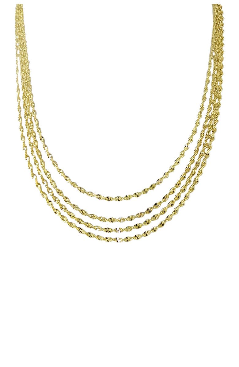 SAVVY CIE JEWELS 18K Gold Plated Diamond Cut Rope Triple Strand ...