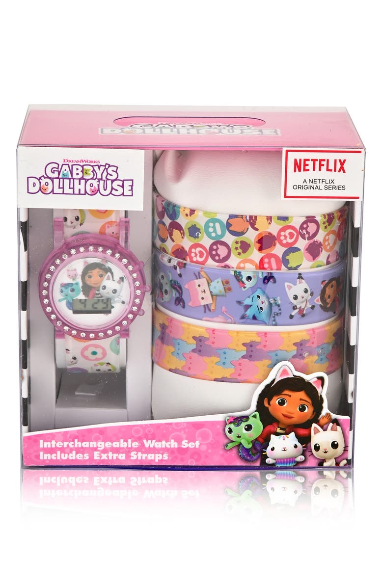 Accutime Kids' Gabby's Dollhouse LCD Watch with Interchangeable Straps ...