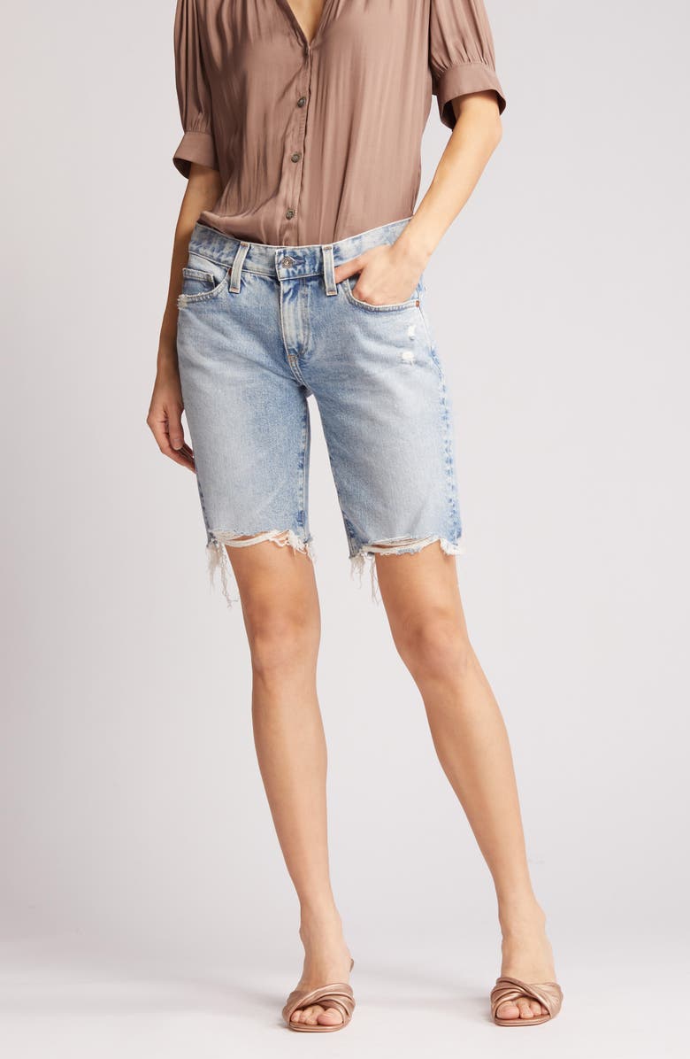 AG Nikki Ripped Denim Bermuda Shorts | Nordstromrack