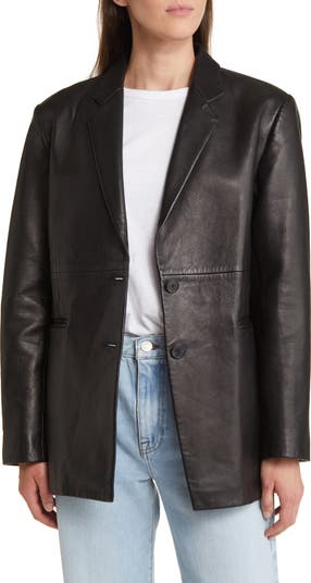 FRAME Noir Leather Blazer | Nordstrom