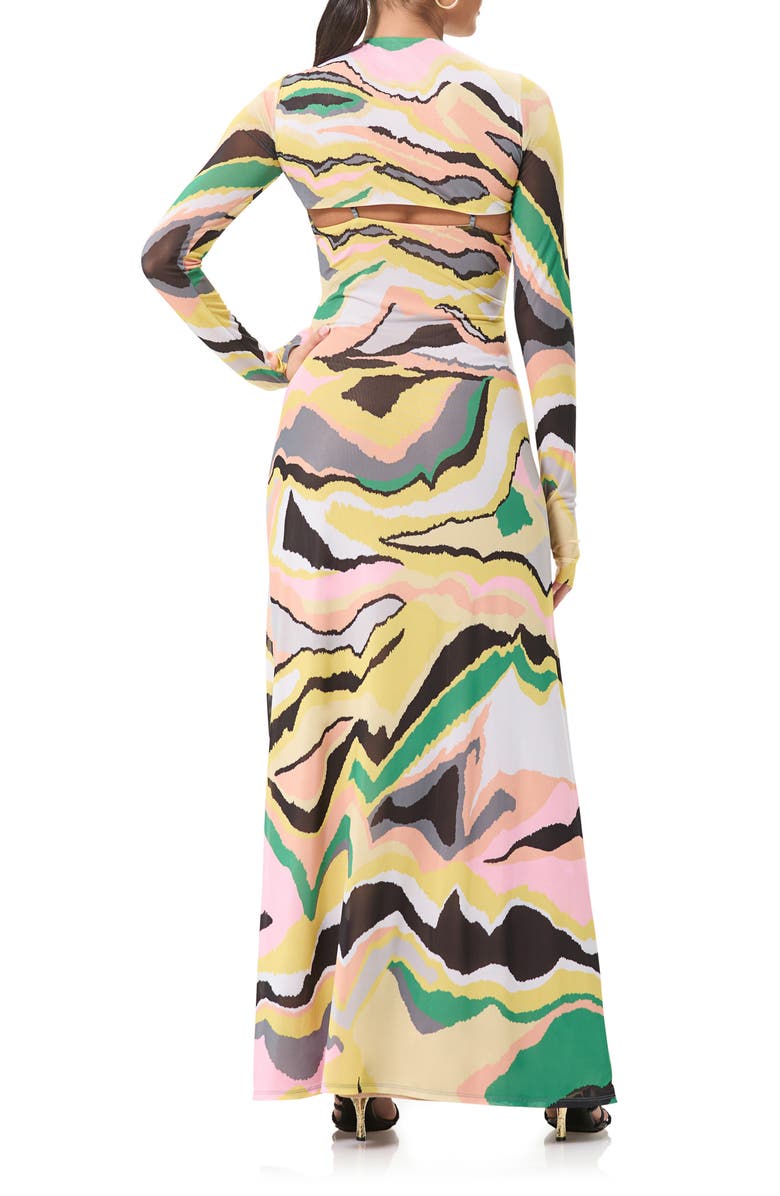 AFRM Cyr Cutout Long Sleeve Maxi Dress with Shrug | Nordstrom