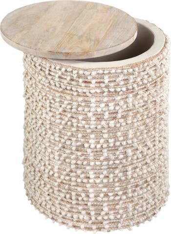 Anaya Natural Boucle Handwoven Storage Side Table | Nordstrom