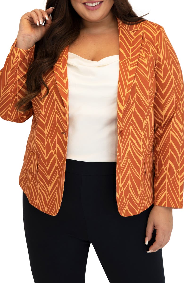 Marée Pour Toi Abstract Print Cotton Blend Blazer | Nordstromrack