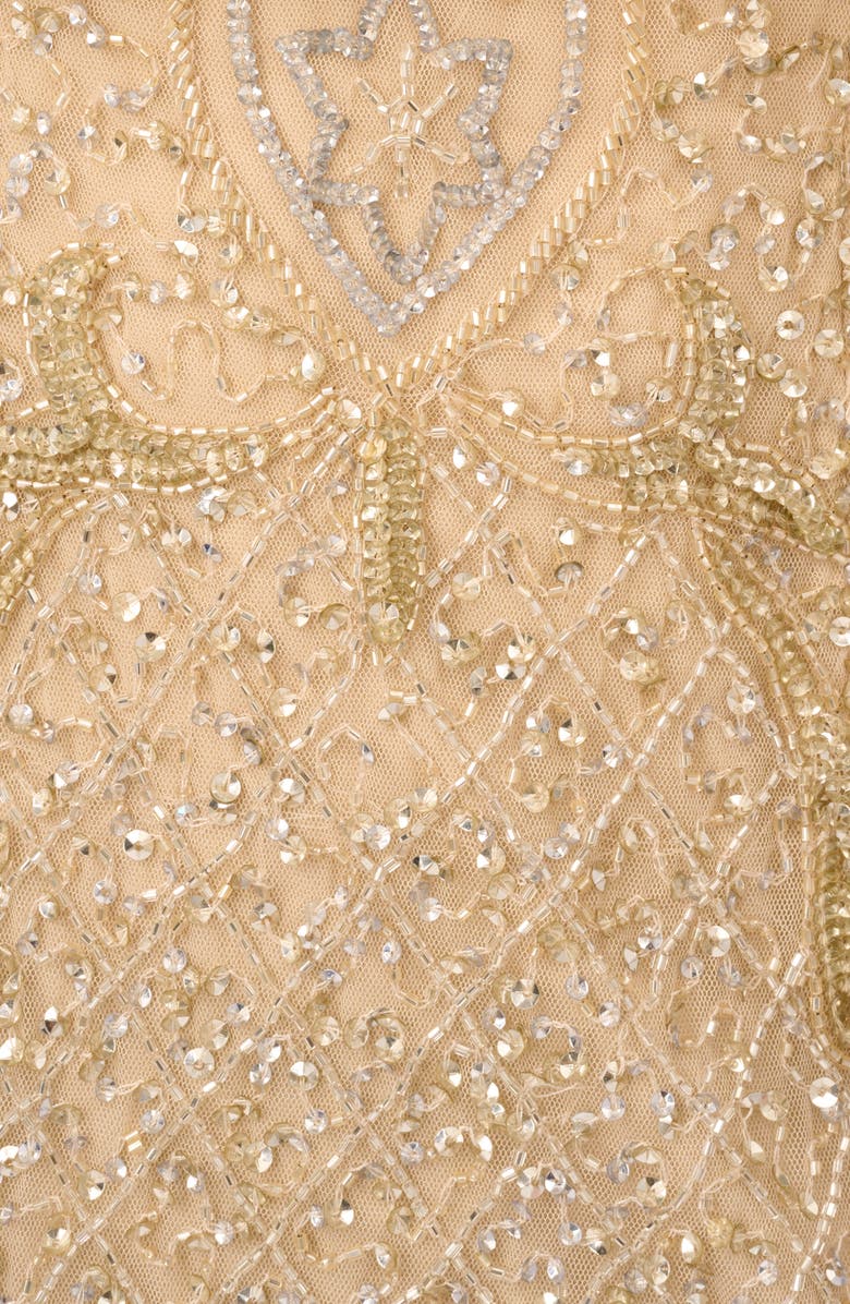 Aidan Mattox by Adrianna Papell Cold Shoulder Beaded Halter Column ...