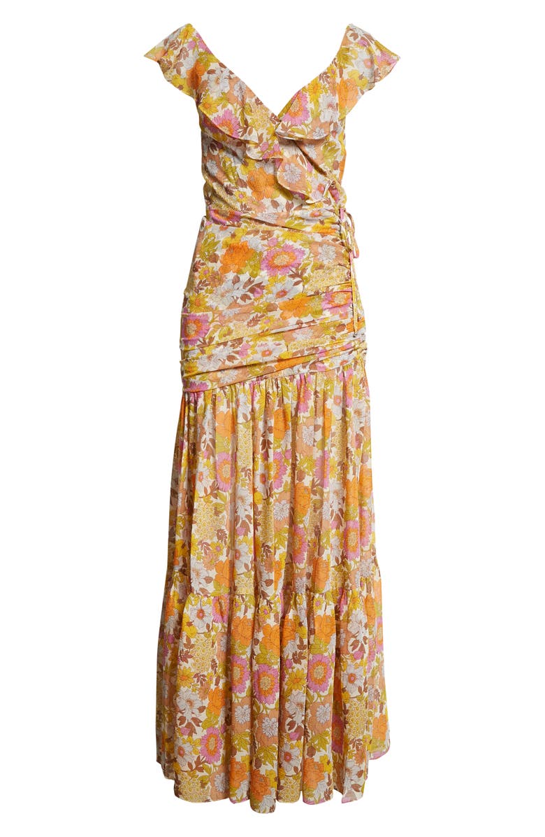 Veronica Beard Alannah Ruffle Silk Maxi Dress | Nordstromrack