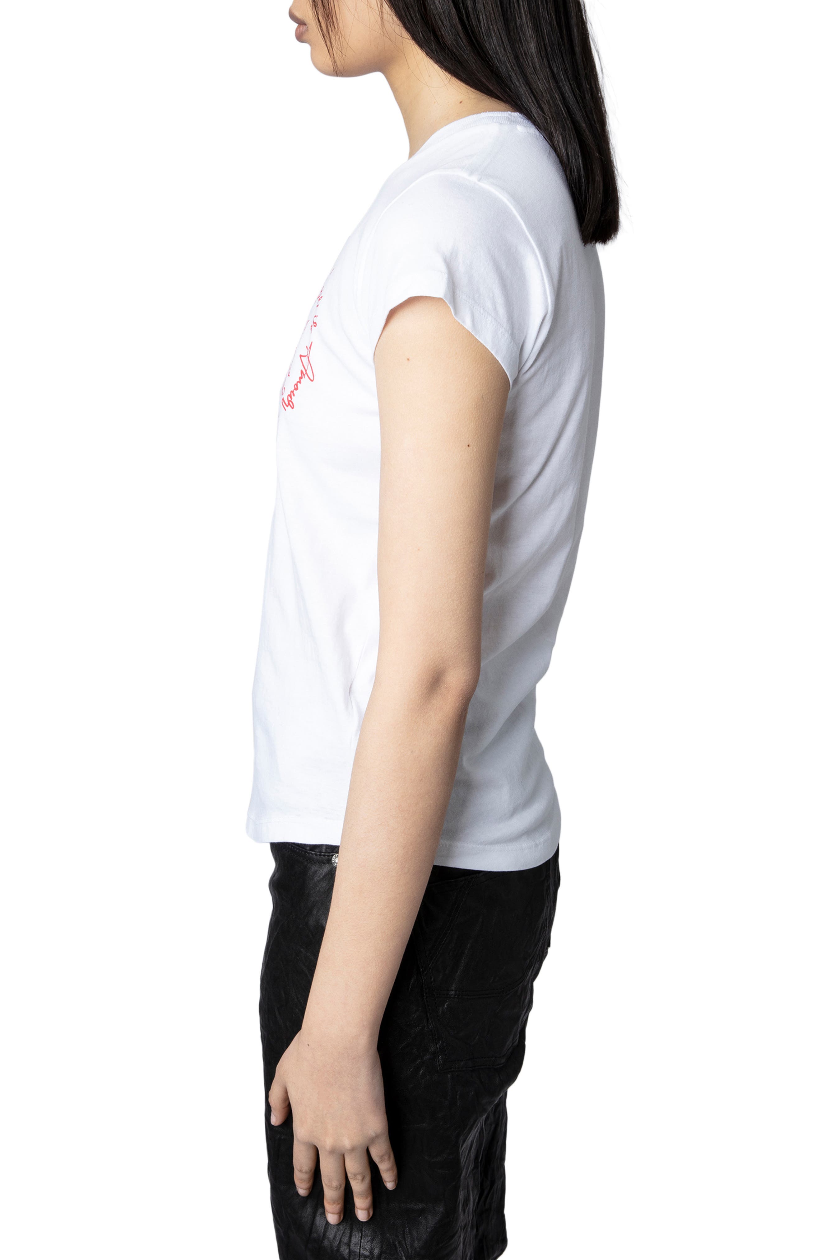 Zadig & Voltaire Saint Valentine Scribbled Heart Graphic Tee (Women ...