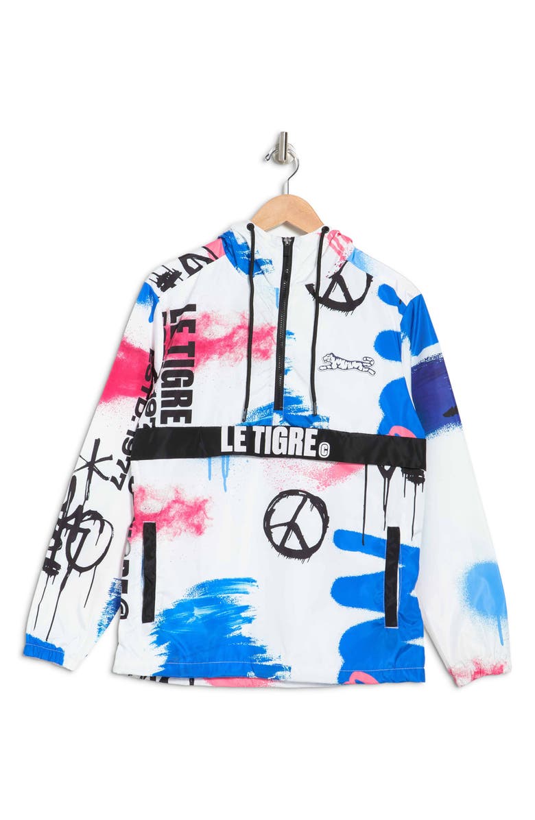 Le Tigre Stroke Graffiti Print Hooded Anorak Jacket | Nordstromrack