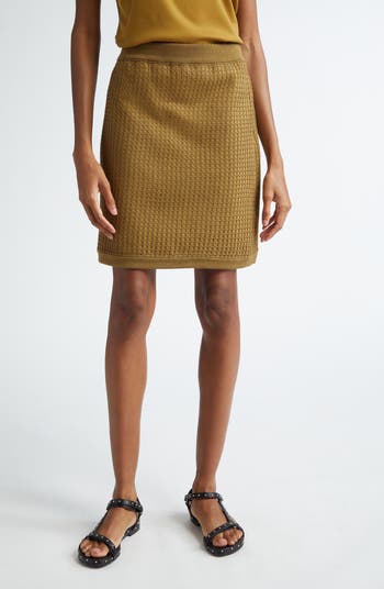 Lafayette 148 New York Block Mesh Stitch Cotton Skirt | Nordstromrack