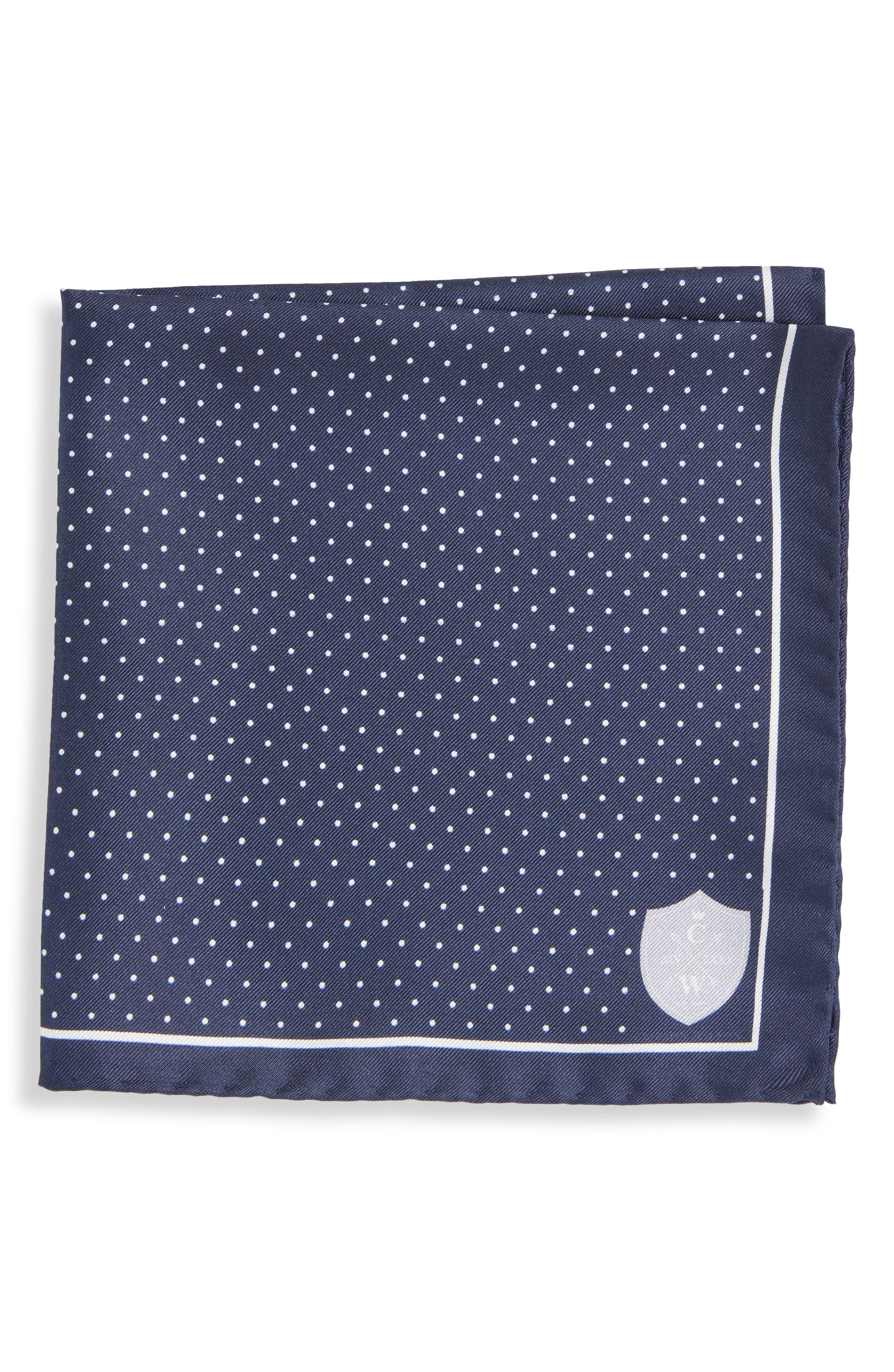 CLIFTON WILSON Polka Dot Silk Pocket Square | Nordstrom