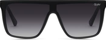 QUAY Nightfall Medium 138mm Polarized Shield Sunglasses | Nordstrom