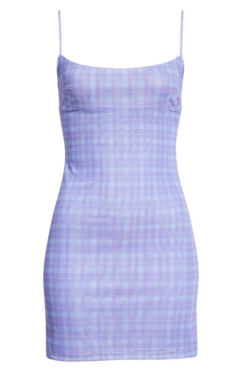 Miaou Anya Plaid Stretch Recycled Polyester Minidress | Nordstromrack