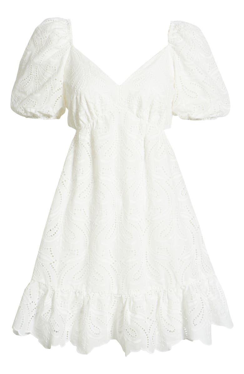 Ever New Adriene Cutout Waist Cotton Eyelet Minidress | Nordstromrack