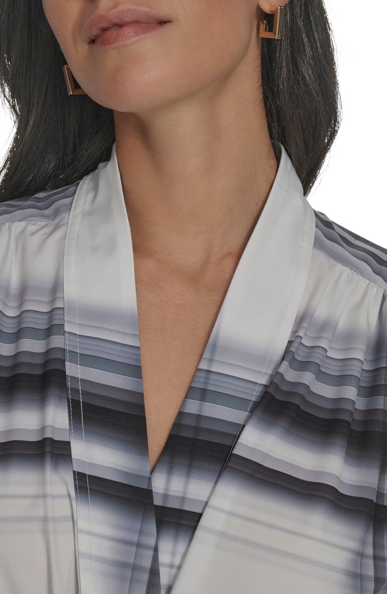 Calvin Klein Windowpane Short Sleeve Fit & Flare Midi Dress | Nordstromrack