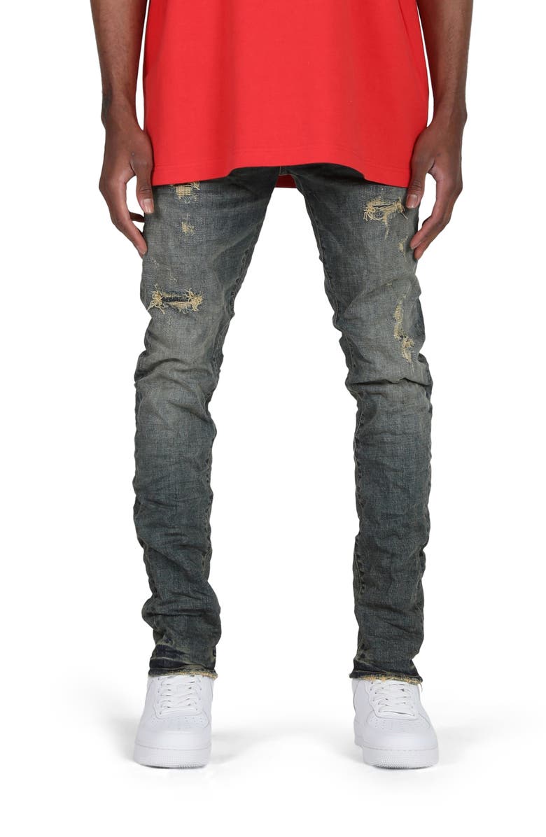 PURPLE BRAND Distressed Quilted Pocket Skinny Jeans | Nordstromrack