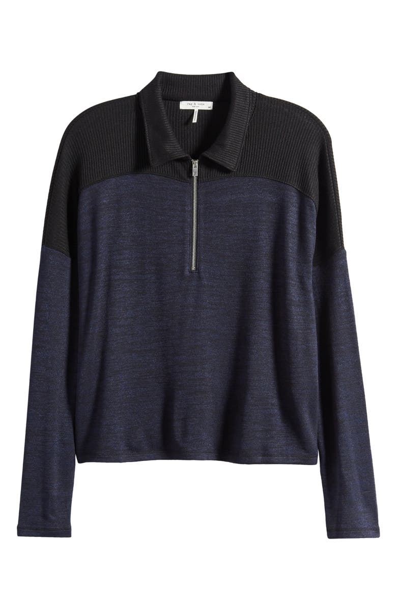 rag & bone The Long Sleeve Knit Zip Polo | Nordstromrack