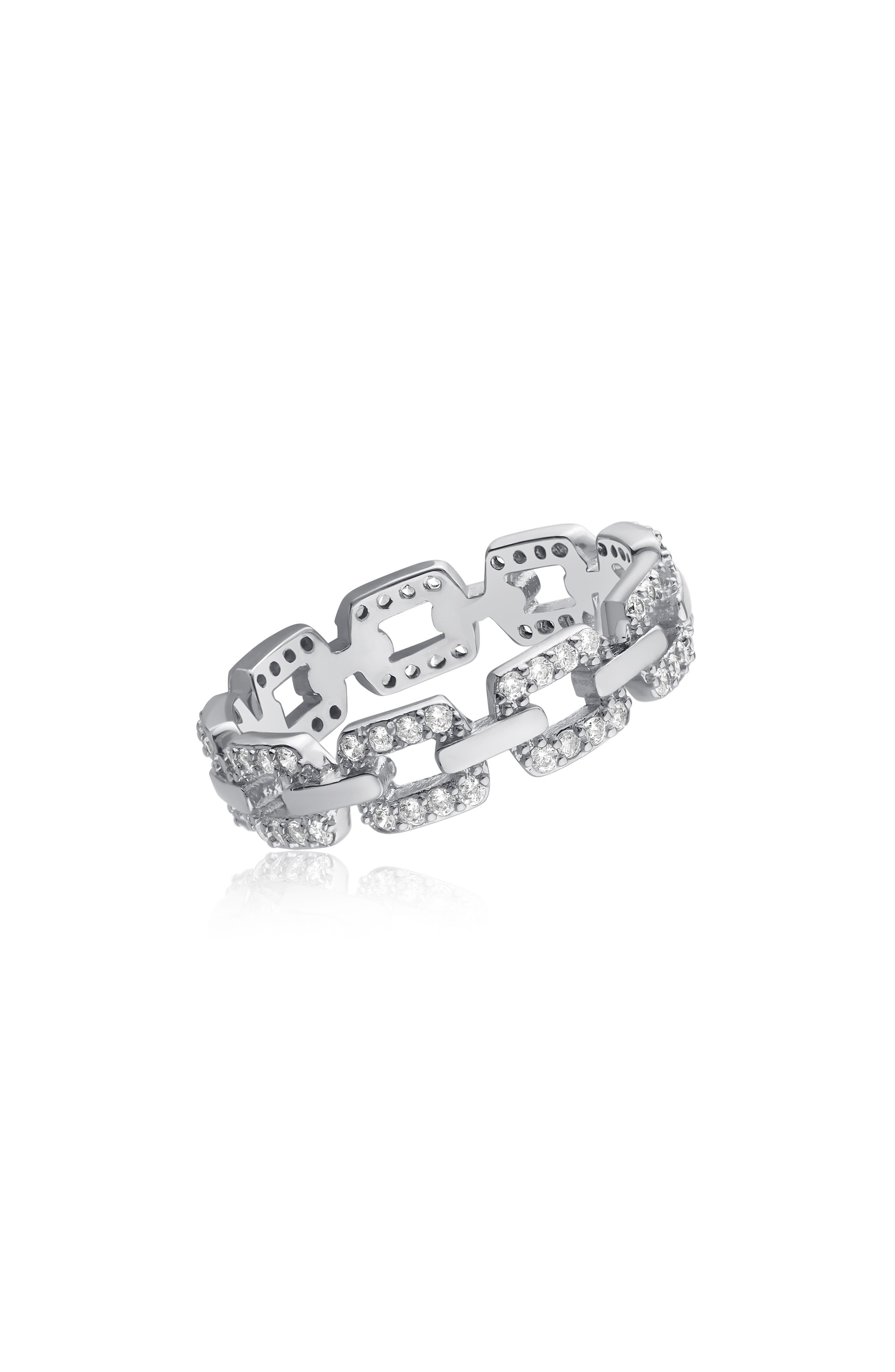 CZ by Kenneth Jay Lane Pavé Cubic Zirconia Chain Link Ring | Nordstromrack