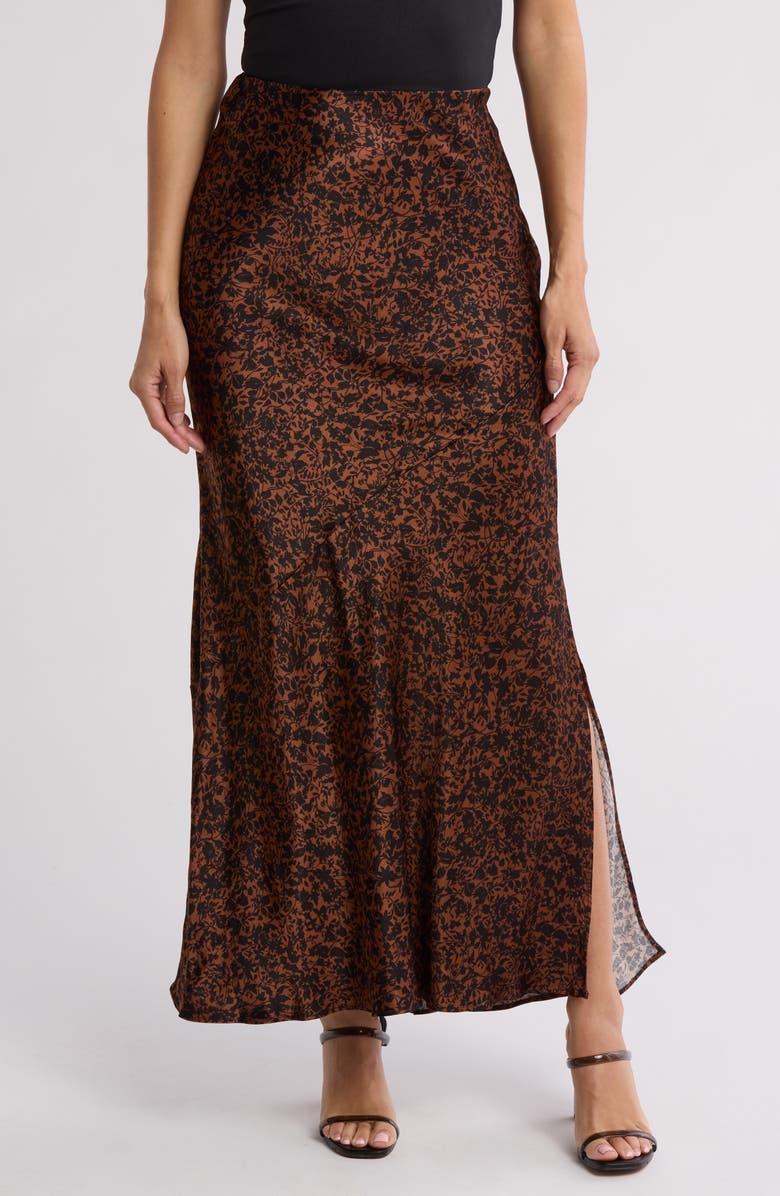 Melrose and Market Floral Satin Maxi Skirt | Nordstromrack