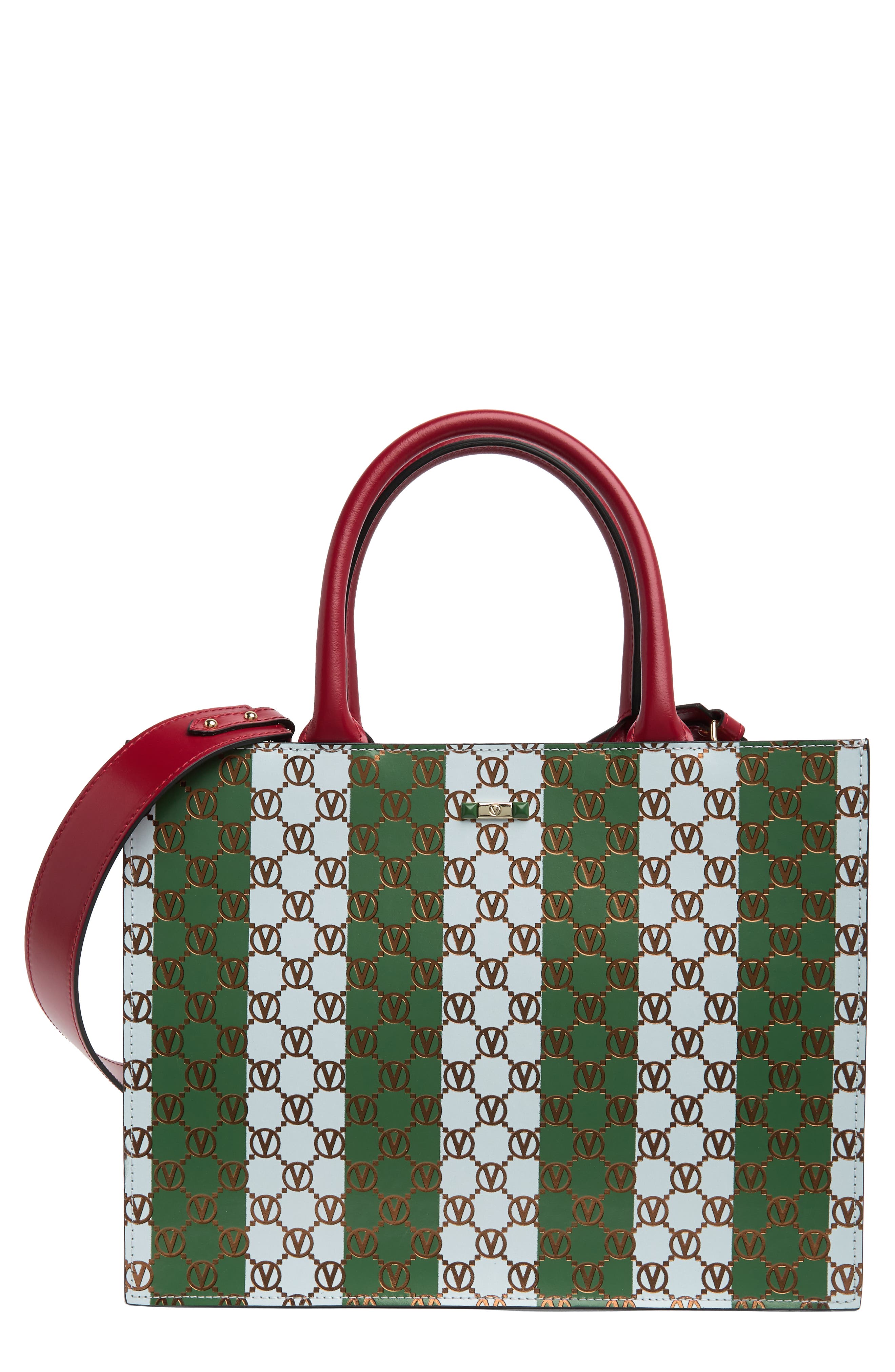 VALENTINO BY MARIO VALENTINO Victoria Monogram Stripe Tote | Nordstromrack