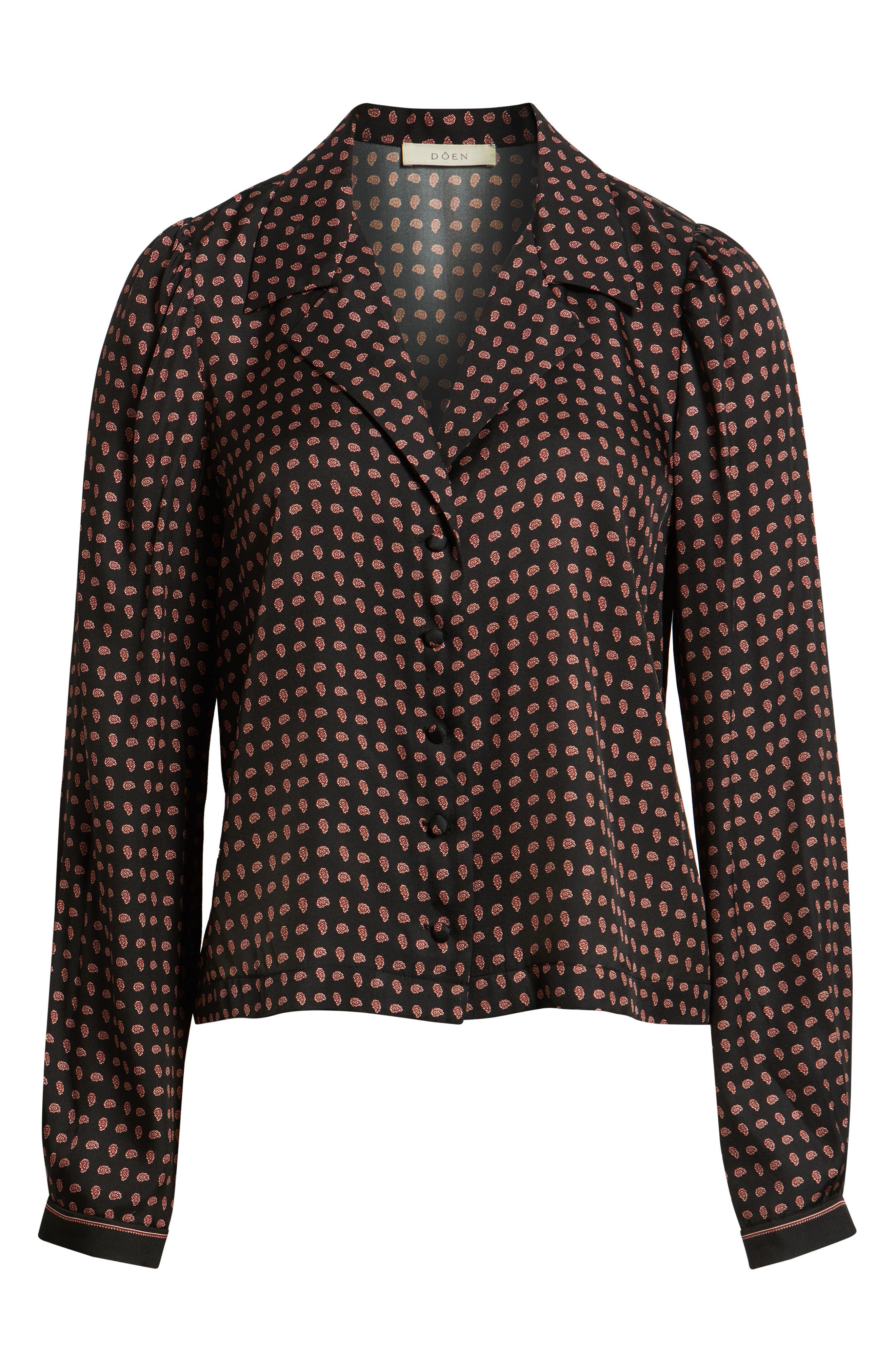 DÔEN Juliana Paisley Print Silk Blend Button-Up Shirt | Nordstrom